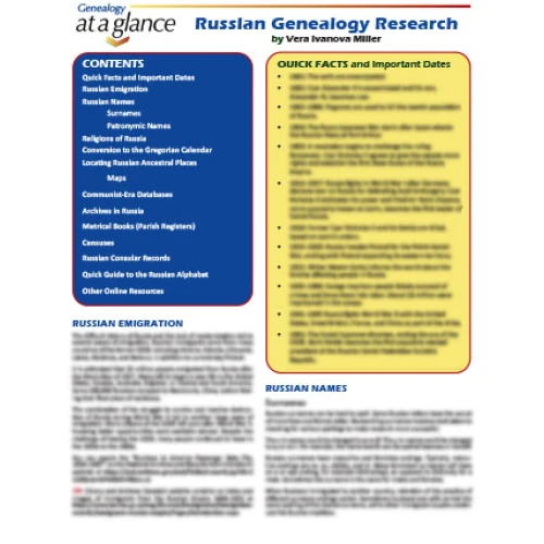Genealogy at a Glance: Russian Genealogy Research - Genealogical.com