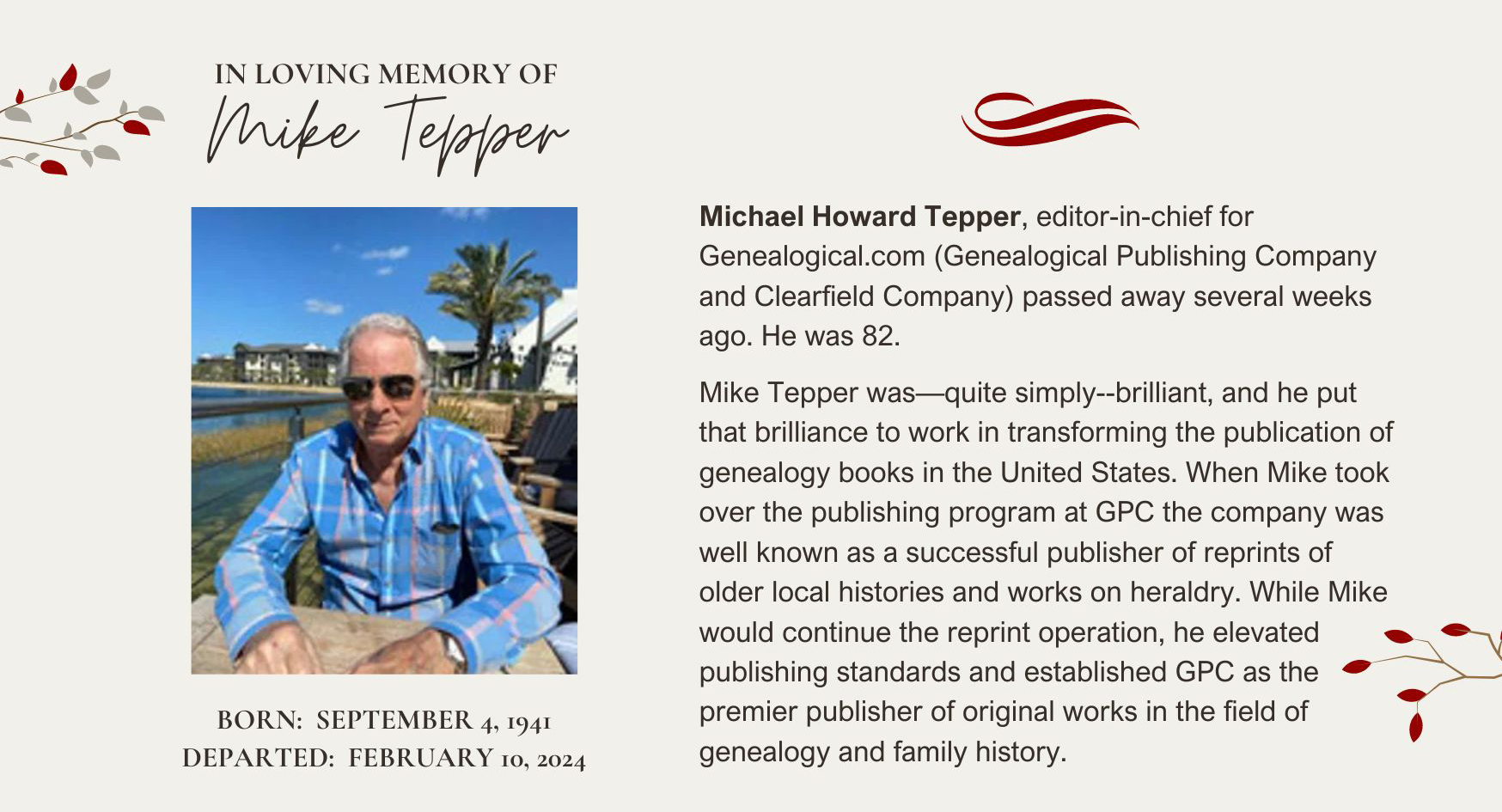 Remembering Mike Tepper | Genealogical.com
